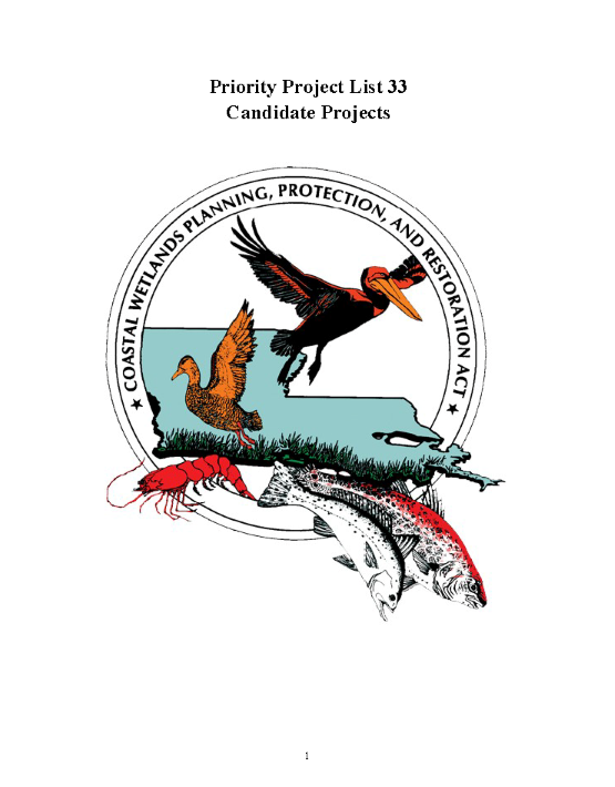 CWPPRA Newsflash - Priority Project List (PPL) 33 Candidate Project ...